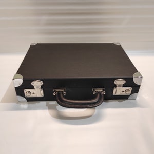 Portable Suitcase for Coins Briefcase BLACK Leatherette, Including 3 ...
