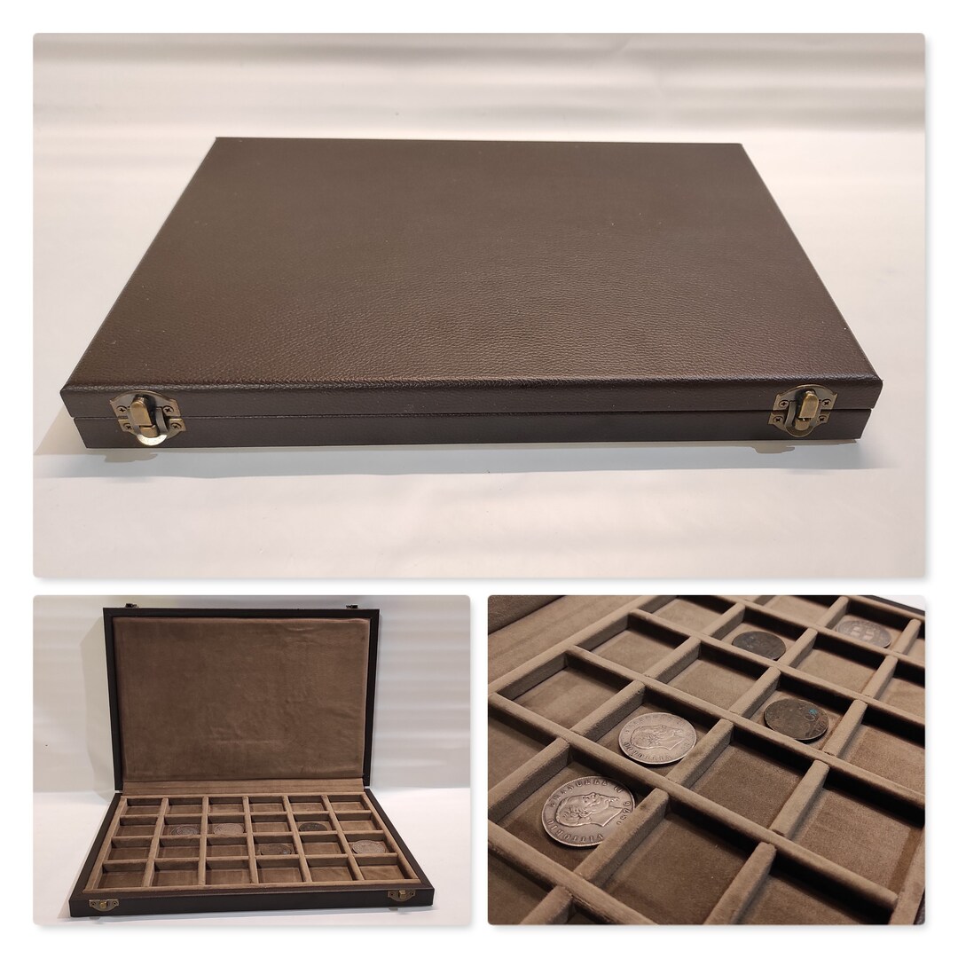 Case in Solid Wood and Dark Brown Eco-leather, Interior in Italian ...