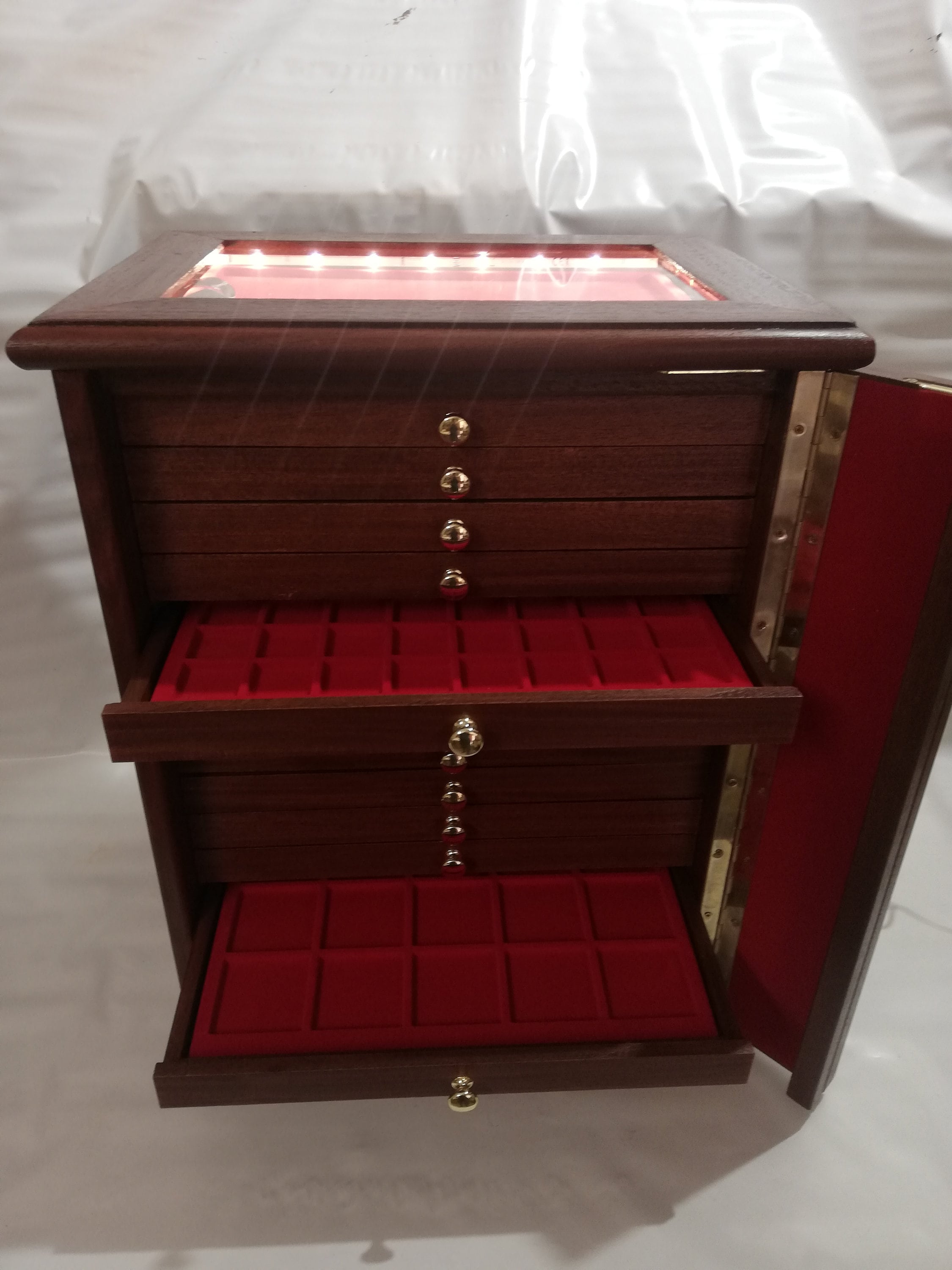 Coin Cabinet in Real Wood Color Mahogany 15+1 Drawers - Etsy