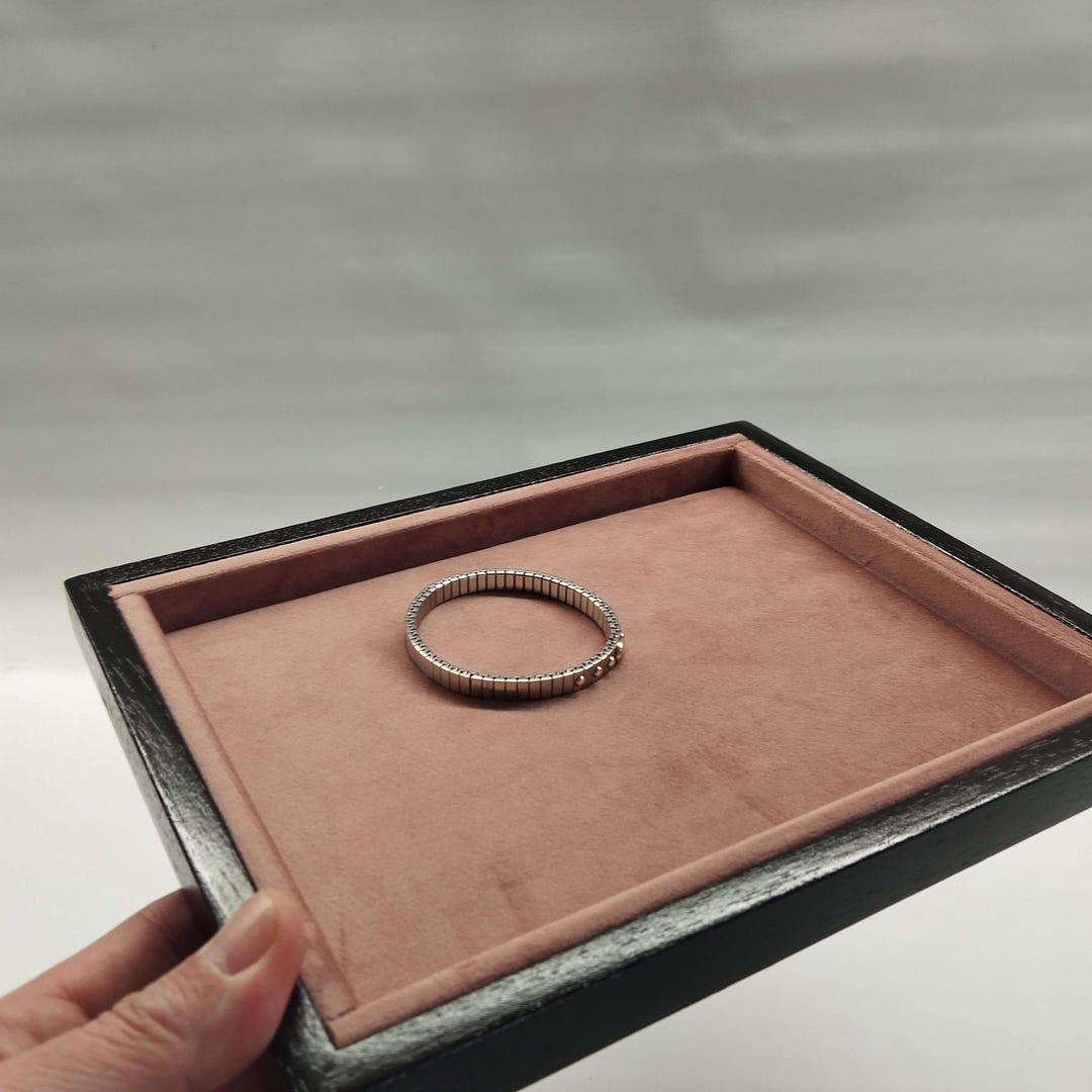 Wood and Satin Jewelry Display Tray – Customizable With Logo – Handmade ...