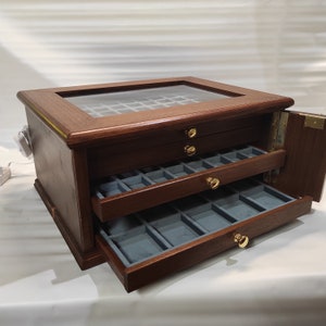 5 drawer coin cabinet in real wood and italian velvet - Etsy