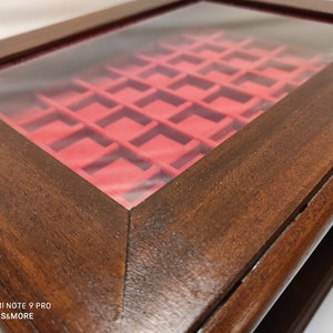 Coin Cabinet 5 Drawers in Real Wood and Italian Red Velvet of First ...