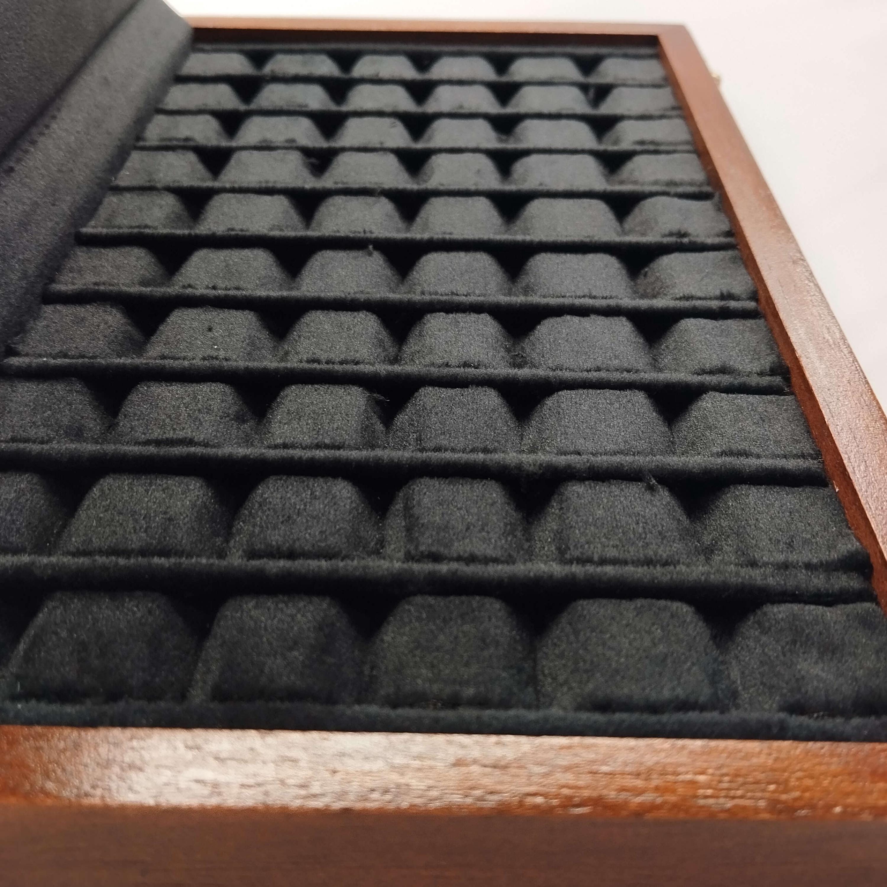 Gemstone Display Box – Handmade Solid Wood Case With 50 V-slots ...