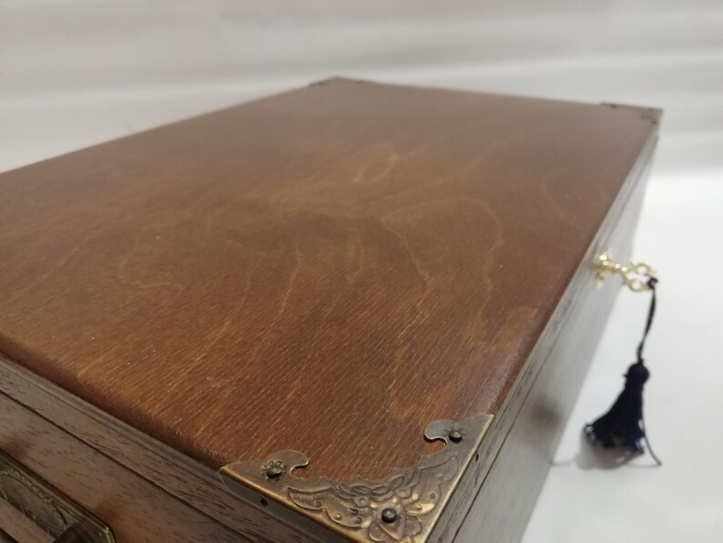 Wooden Coin Box With Double Bottom and 2 Trays in Italian | Etsy