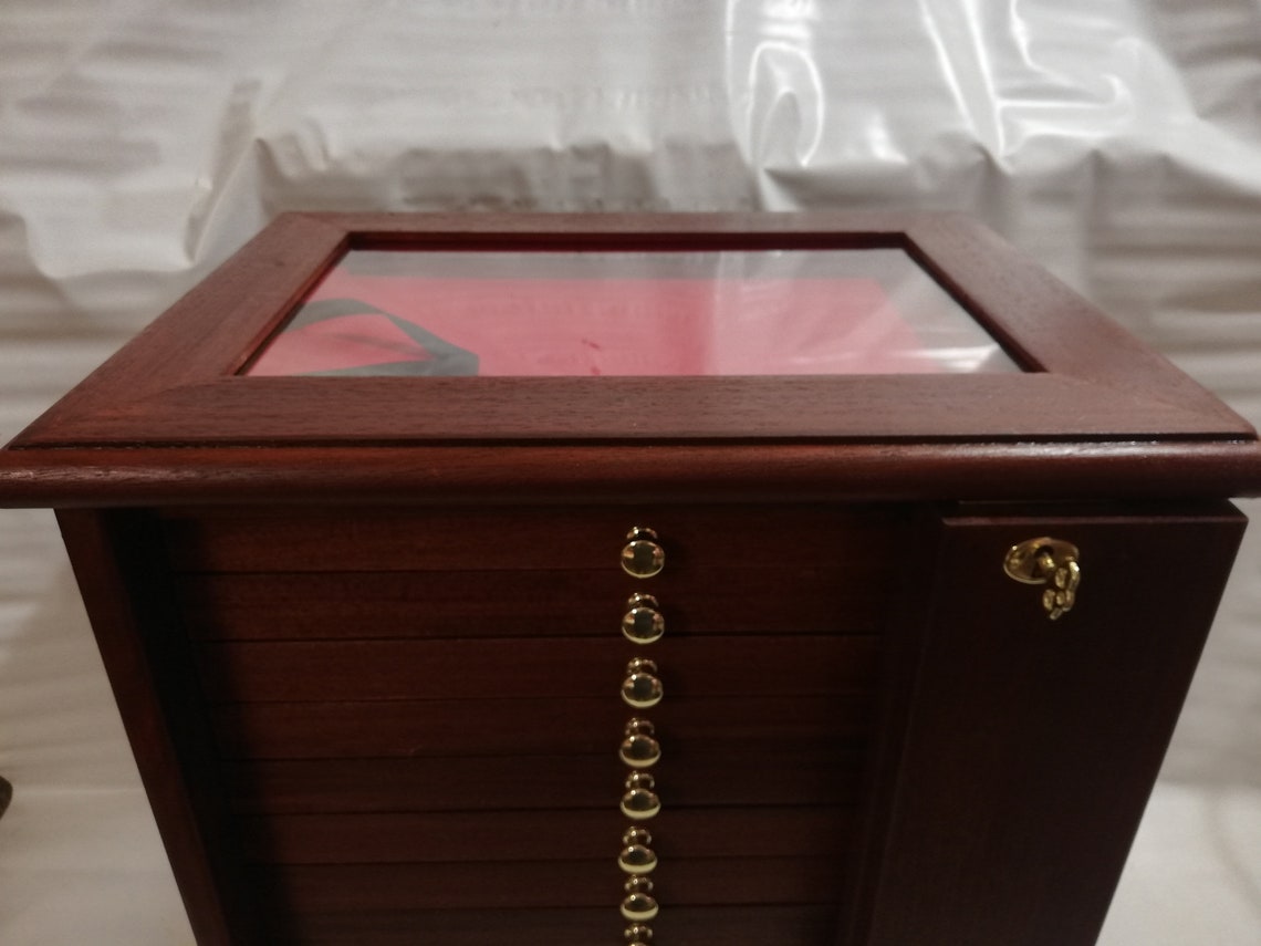 Coin Cabinet in Real Wood Color Mahogany 151 Drawers | Etsy
