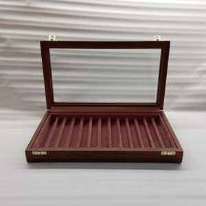 Customizable Pen Holder Box , Wooden and Velvet Box for Collectible ...