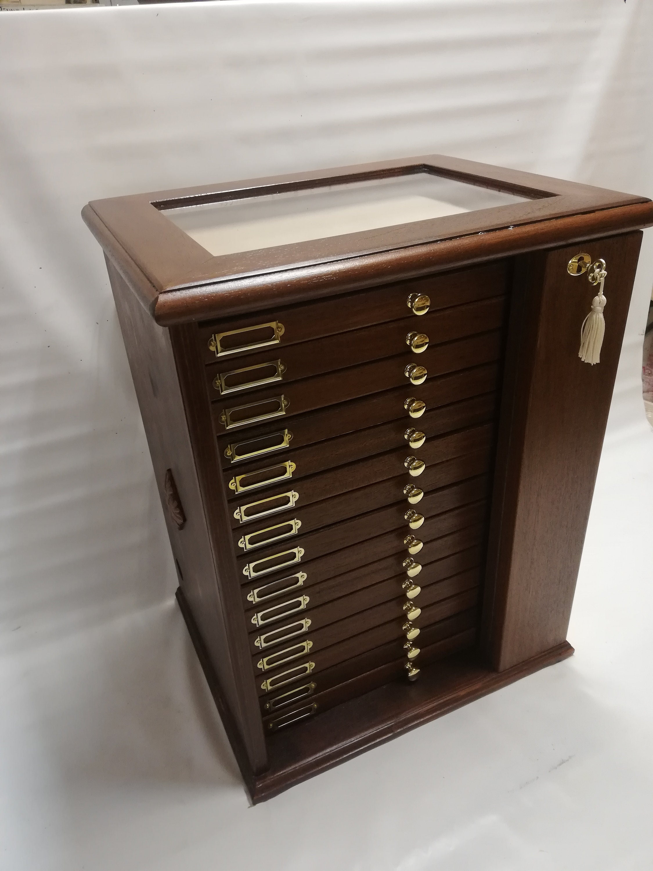 Coin Cabinet 151 Drawers in Real Wood and Italian Velvet of - Etsy