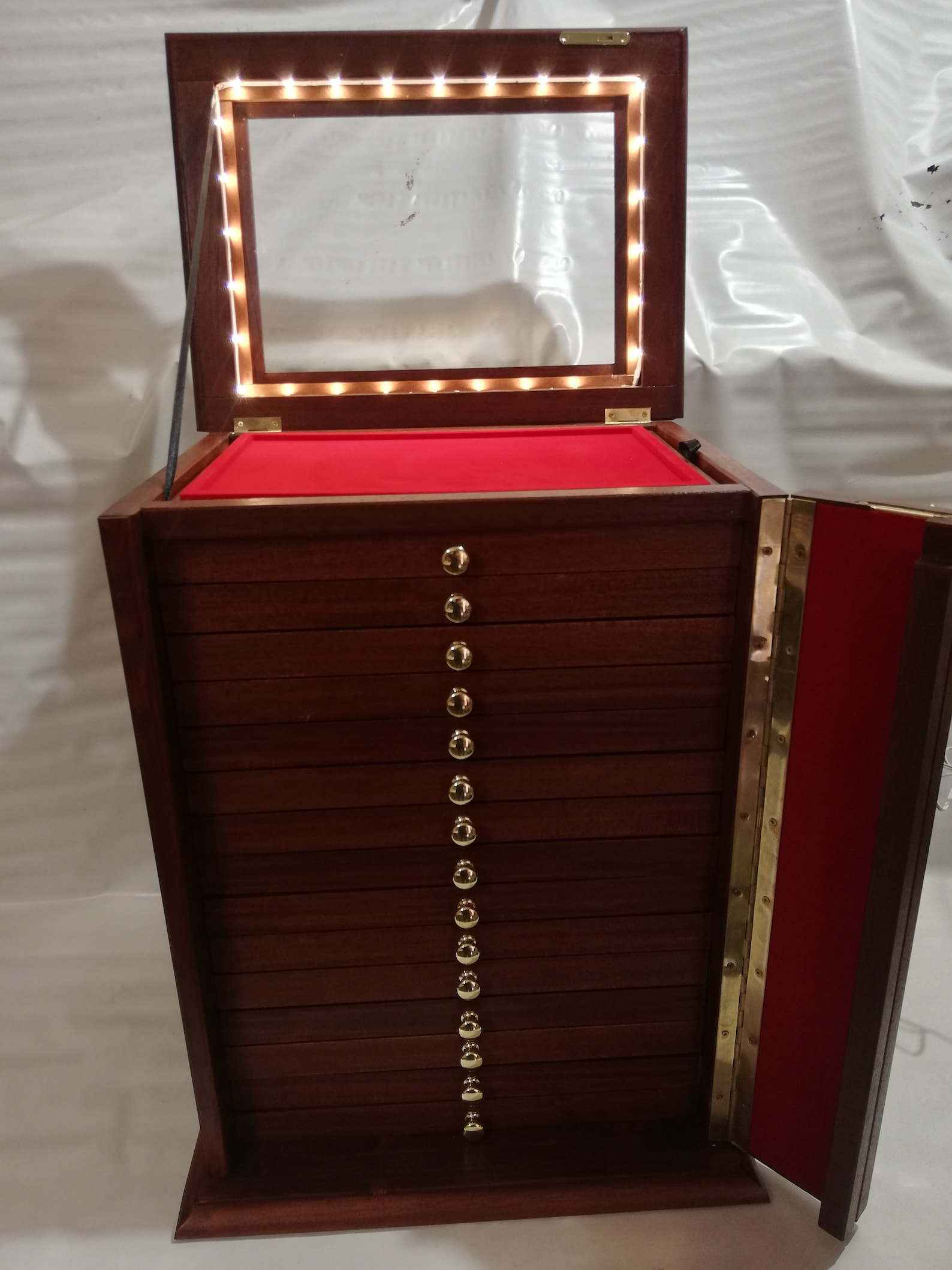 Coin Cabinet in Real Wood Color Mahogany 151 Drawers - Etsy