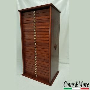 Coin Cabinet Coin Cabinet in Real Wood Color Walnut 25 Drawers - Etsy