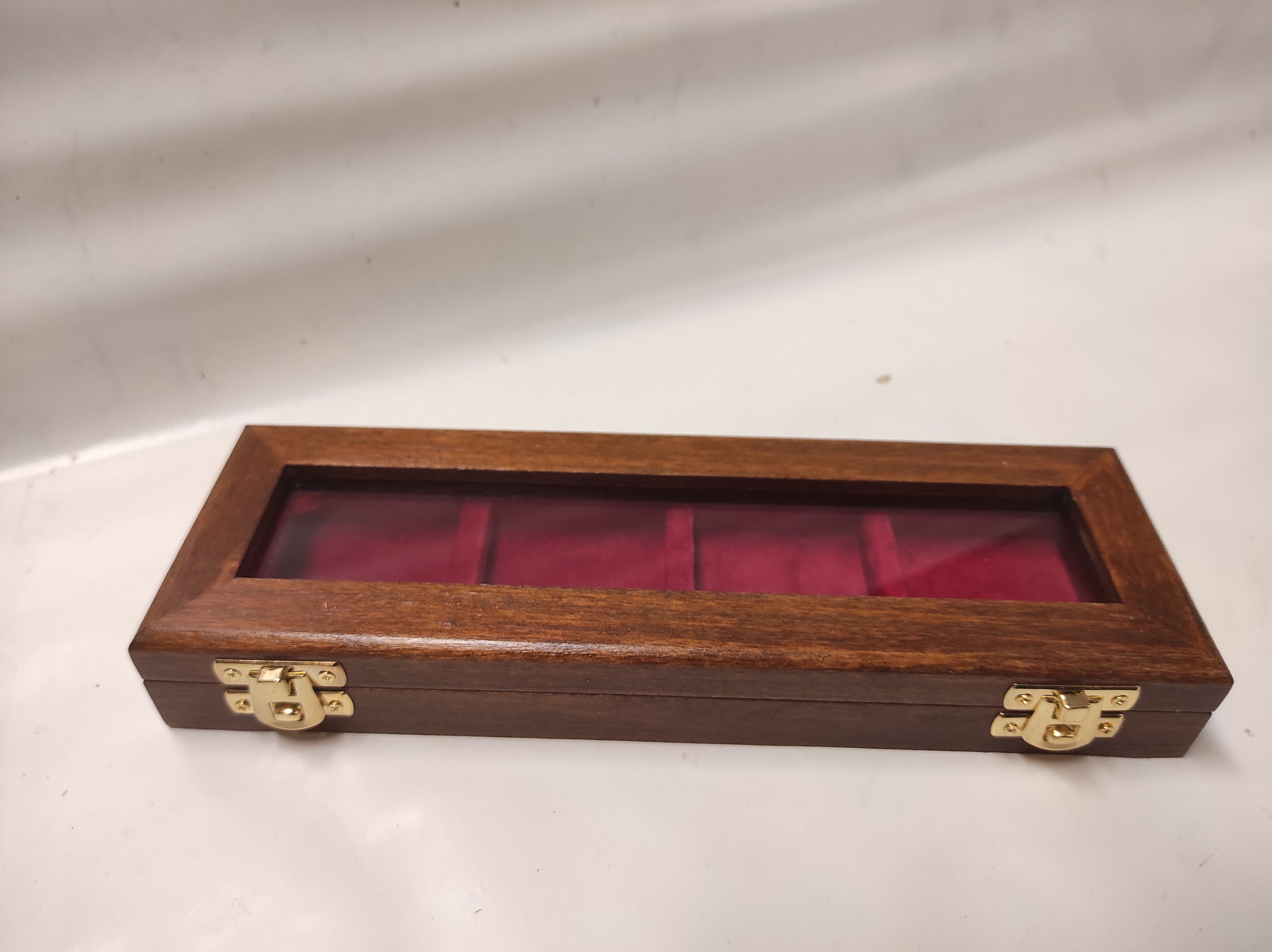 Wooden Box Case 4 Squares 50x50mm in Italian Velvet Color of - Etsy
