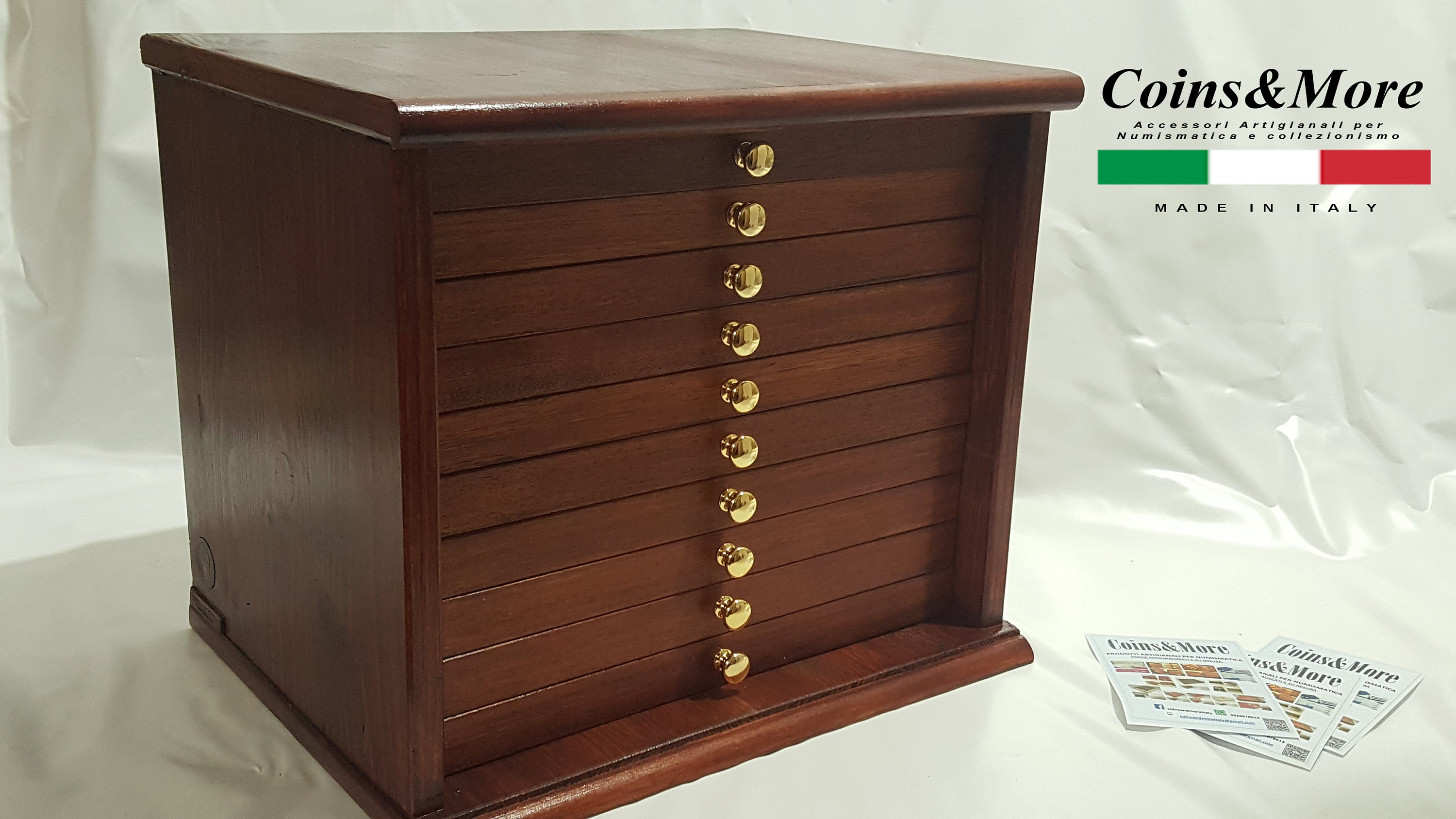 Coin Cabinet in Real Wood Color Mahogany 10 Drawers - Etsy Canada
