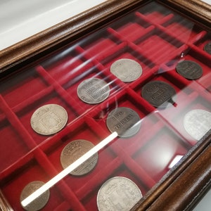 Box for Coins Box in Solid Wood and Glass Coins&more 24 Squares 47x47 ...