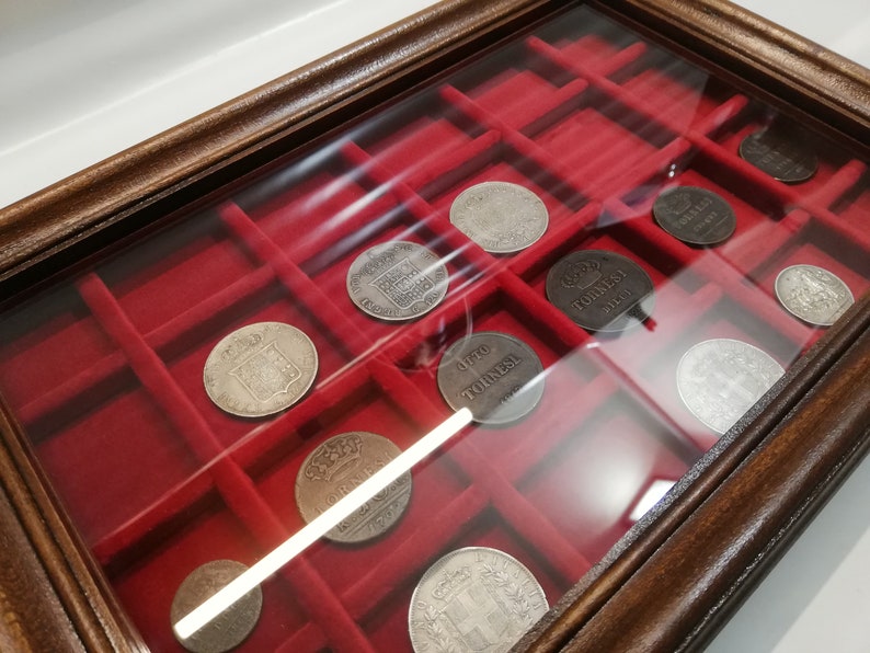 Box for Coins Box in Solid Wood and Glass Coins&more 24 | Etsy