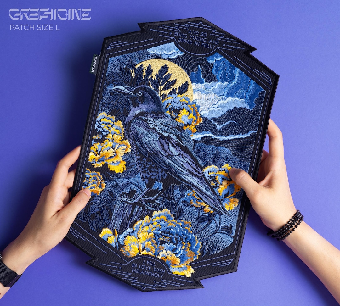 Raven Patch, Back Patch, Battle Jacket Patch, Iron on Patches, Creepy ...