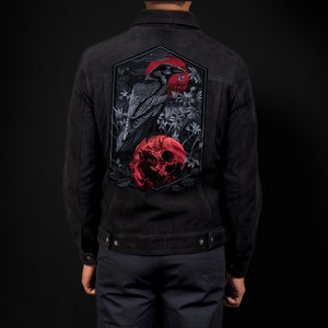 Raven Patch, Crow Patch, Skull Patches, Goth Cottagecore, Goth Patches, Patches for Jackets ...