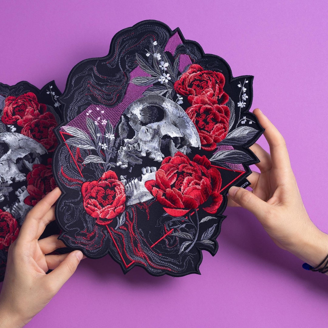 Back Patch, Skull Patches, Creepy Goth Nature, Goth Patches, Surreal ...