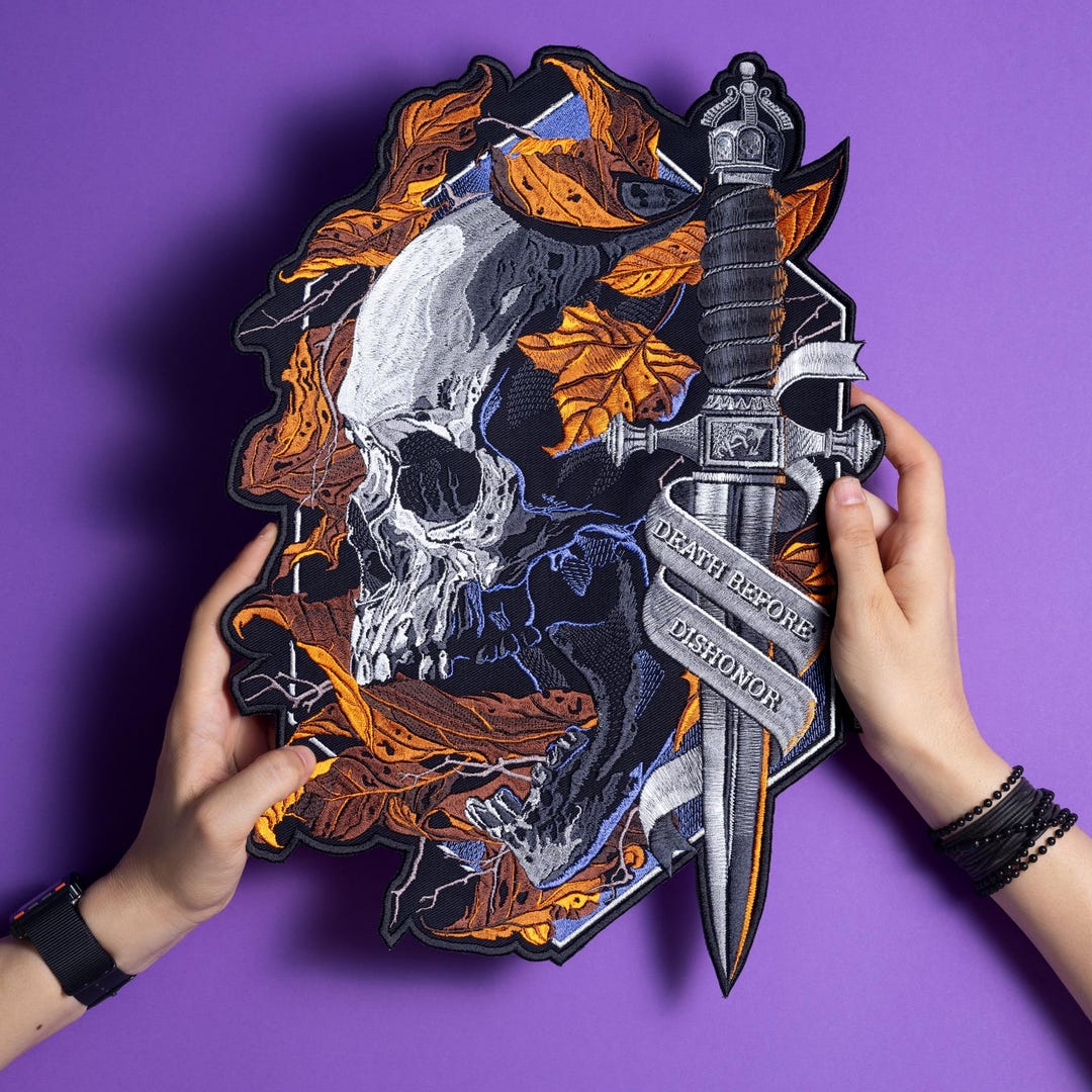 Custom Text Skull Patch: Creepy Season Goth Horror Embroidered Back Patch - Etsy