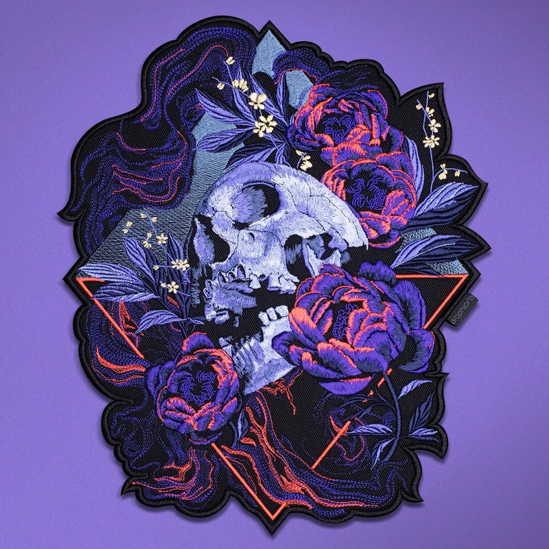 Embroidered Skull Patch - Etsy