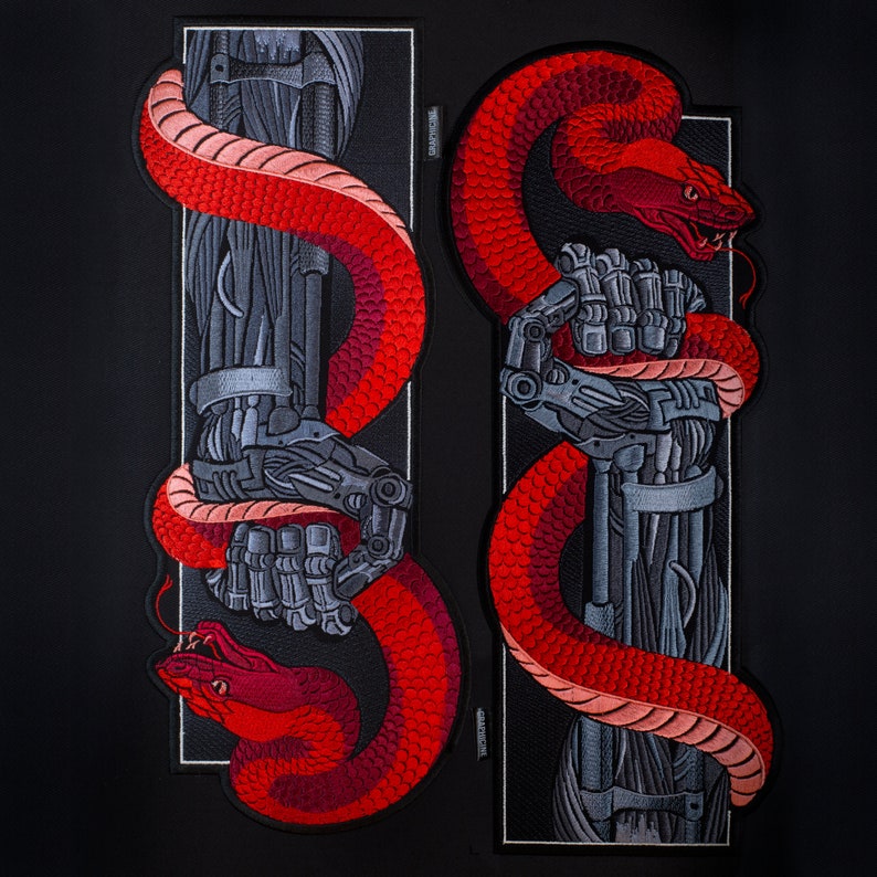 Cyberpunk Embroidered Patch: Snake Anime Cosplay Back Patch for Jacket ...