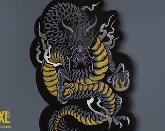 Japanese Kanji for Dragon Anime Symbol Embroidered Patch - Etsy