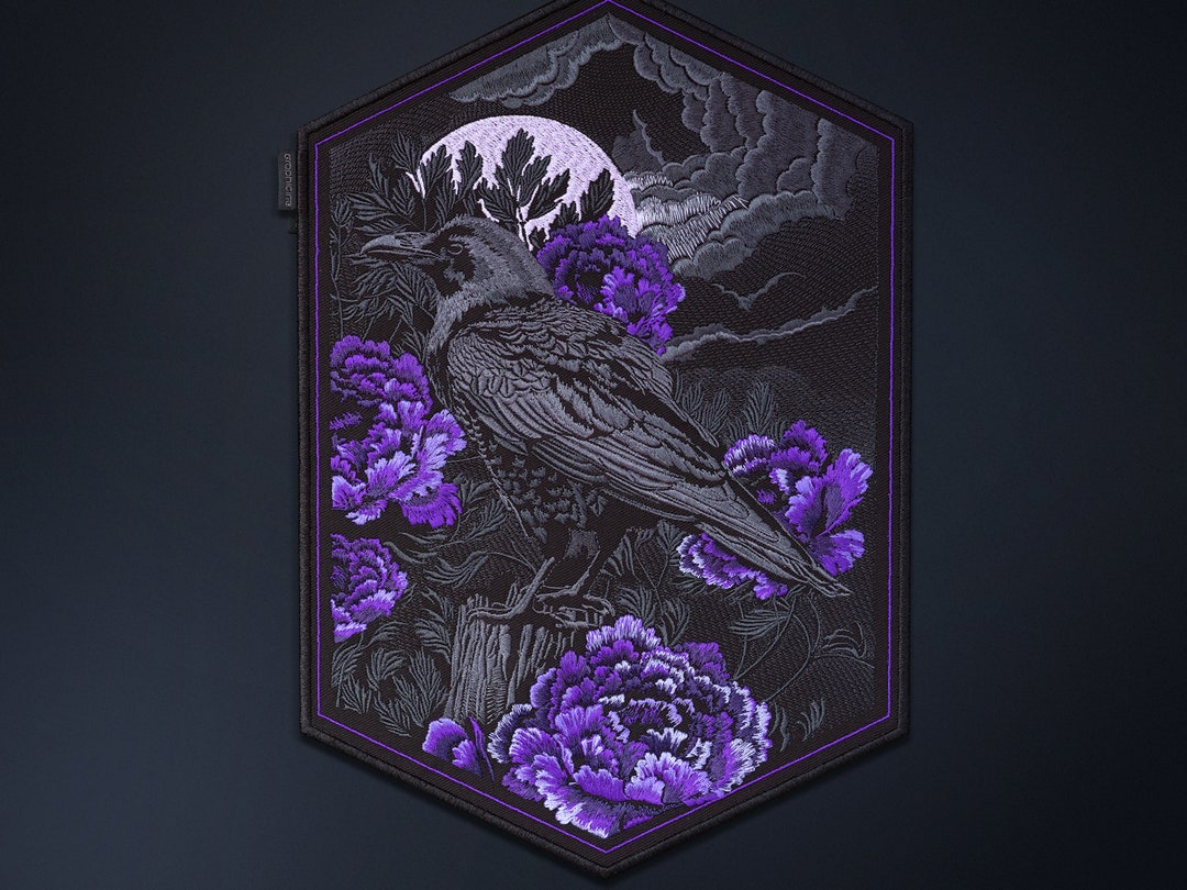 Back Patch, Raven Patch, Crow Patch, Creepy Goth Nature, Patches for ...