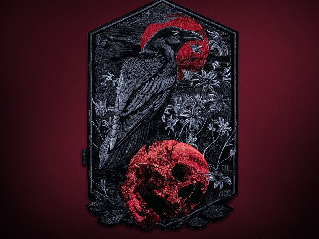 Raven Patch, Crow Patch, Skull Patches, Goth Cottagecore, Goth Patches, Patches for Jackets ...