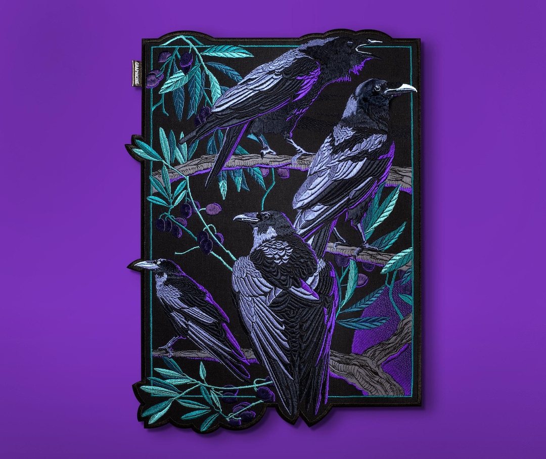 Back Patch, Crow Patch, Raven Patch, Iron on Patch, for Jacket, Goth Patch, Creepy Goth Nature ...