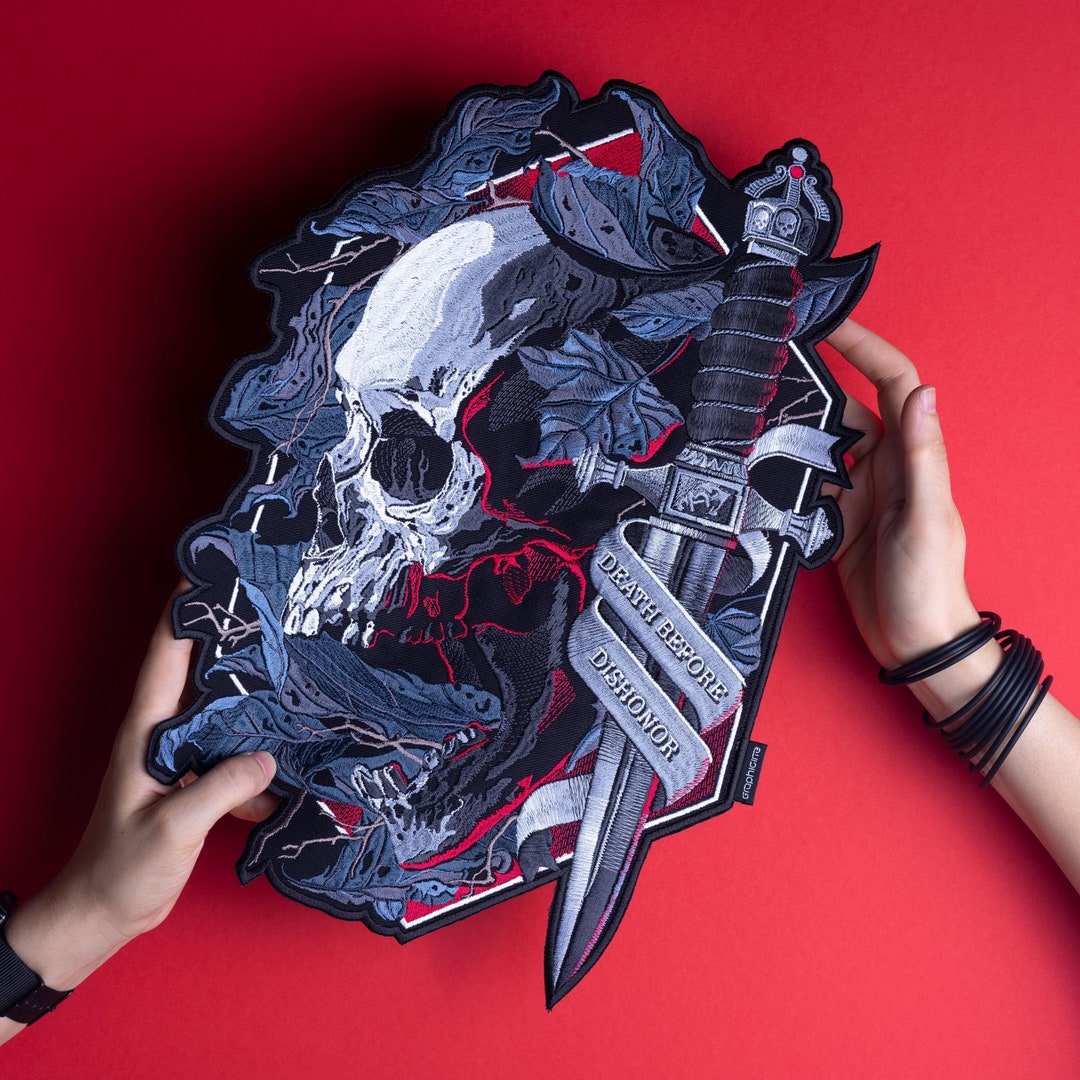 Skull Patch, Iron-on Back Patch for Jacket, Battle Jacket Patch, Goth ...