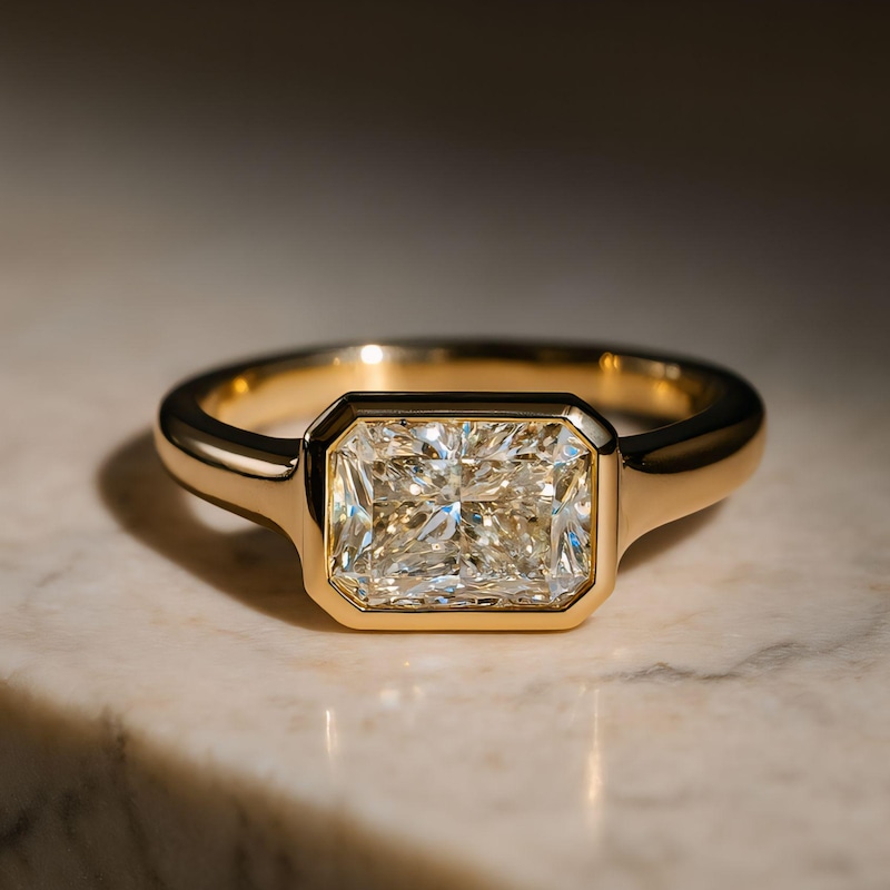 Thick Bezel Ring Diamond - Etsy
