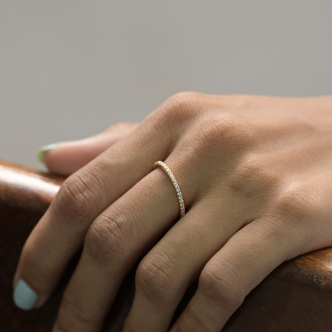 Minimalist Stacking Ring Diamond Ring Gold Minimalist Ring American ...