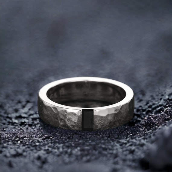 Black onyx wedding ring mens store