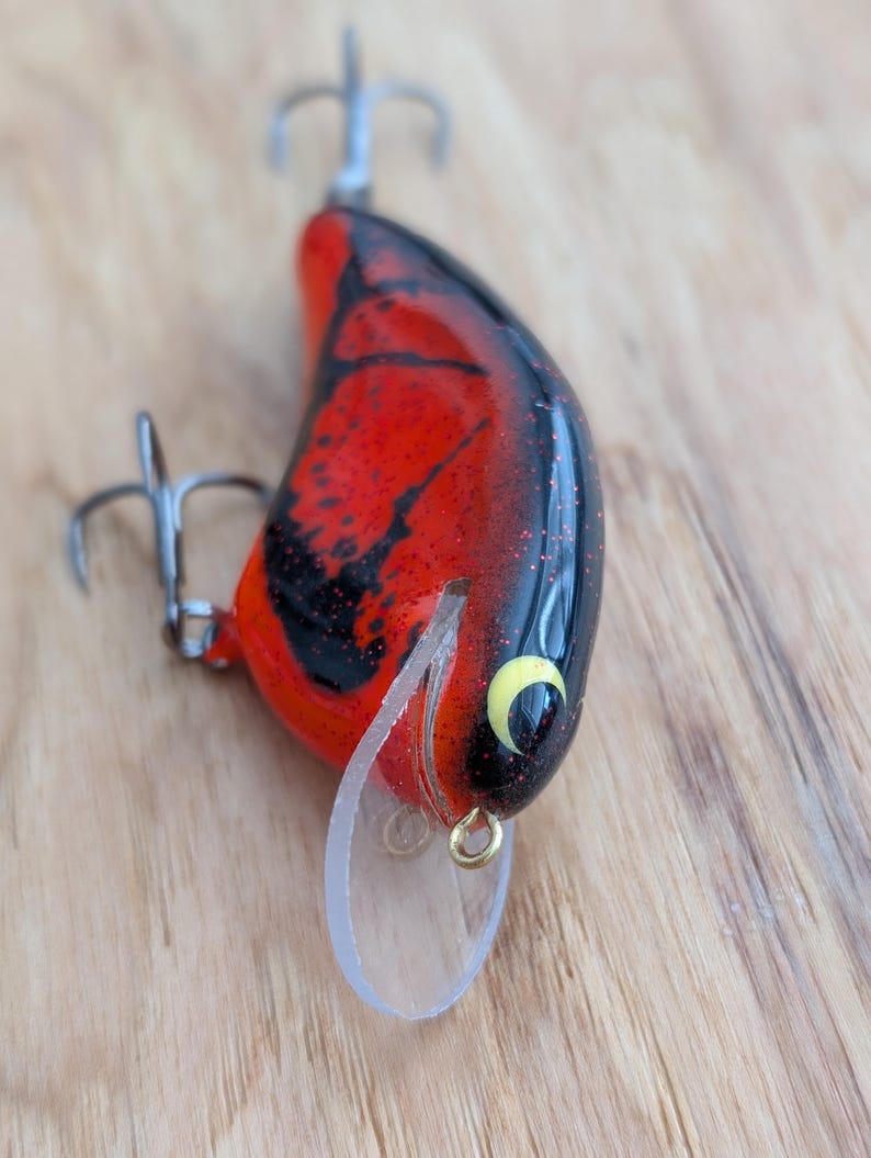 Johnny Bass Customs PK Slim Roundbill in Red Craw - Etsy