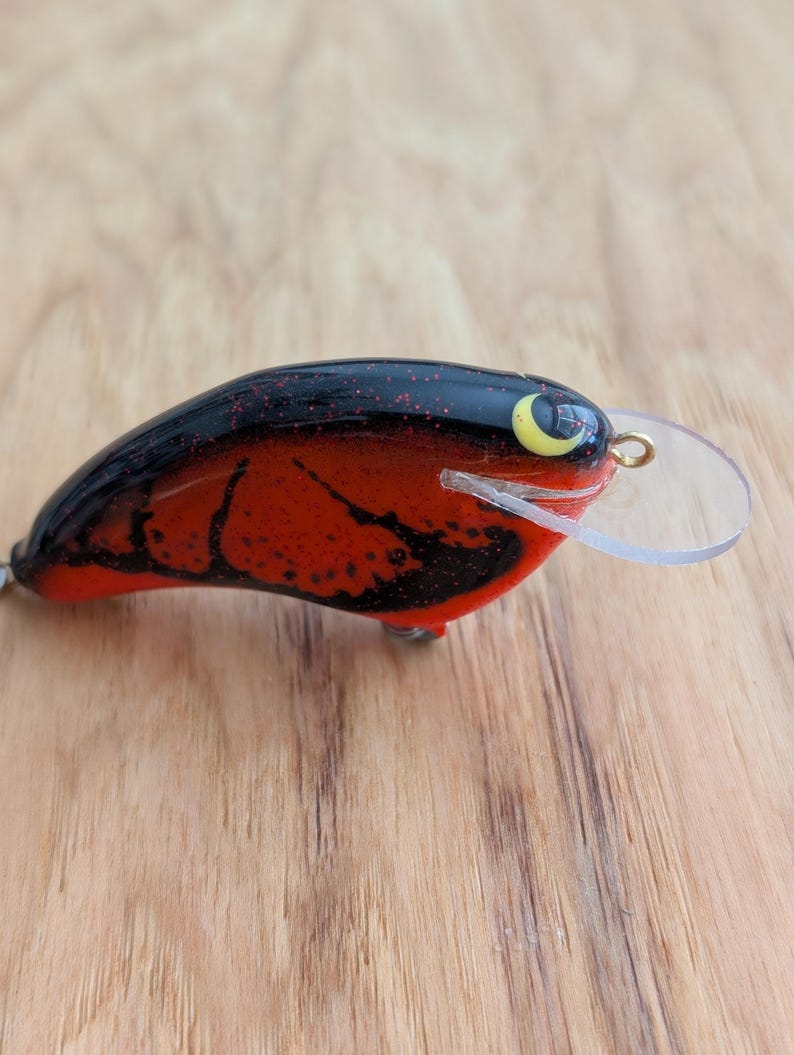 Johnny Bass Customs PK Slim Roundbill in Red Craw - Etsy