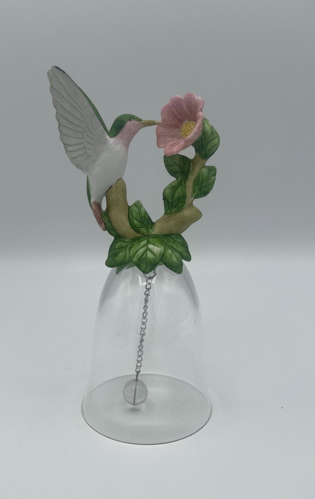 Vintage Collectible 6" Ceramic Hummingbird Glass Dinner Bell - Etsy