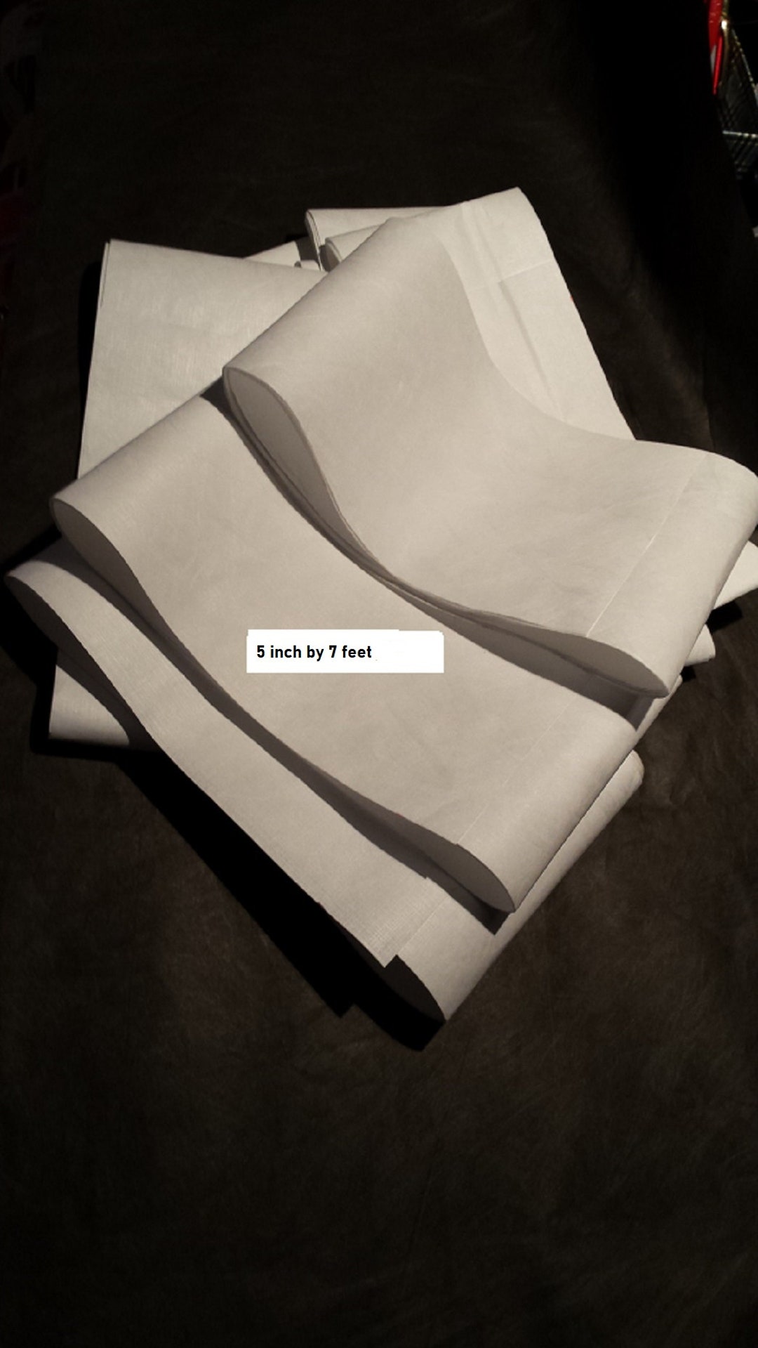 3 Sheets ~ ALL WHITE Tyvek Craft Material 5 Inches by 7 Feet - NO ...
