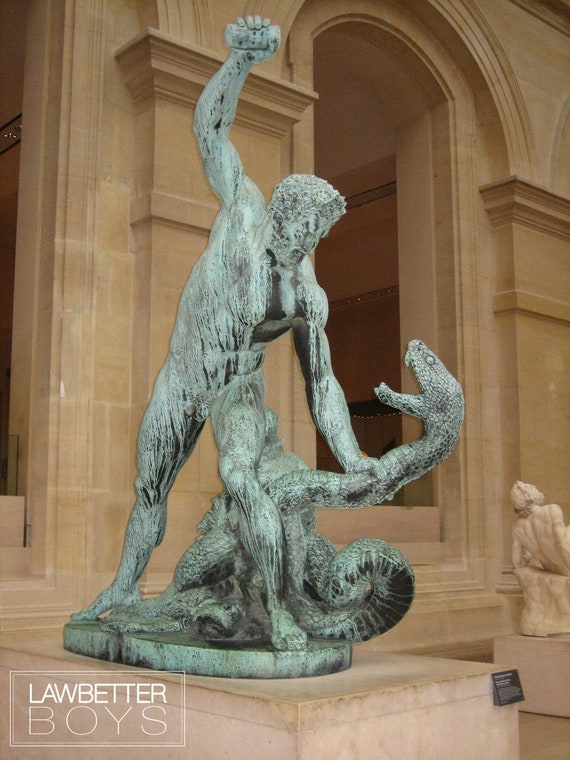 Hercules Fighting Snake Louvre Print - Etsy