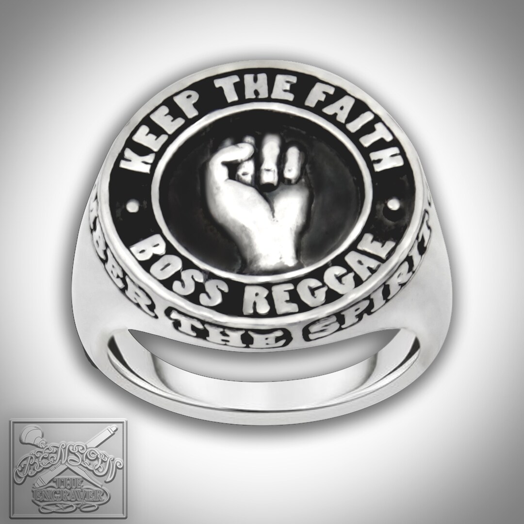Ring Boss Reggae Silber 925 Keep the Faith Remember the Spirit of 69 ...