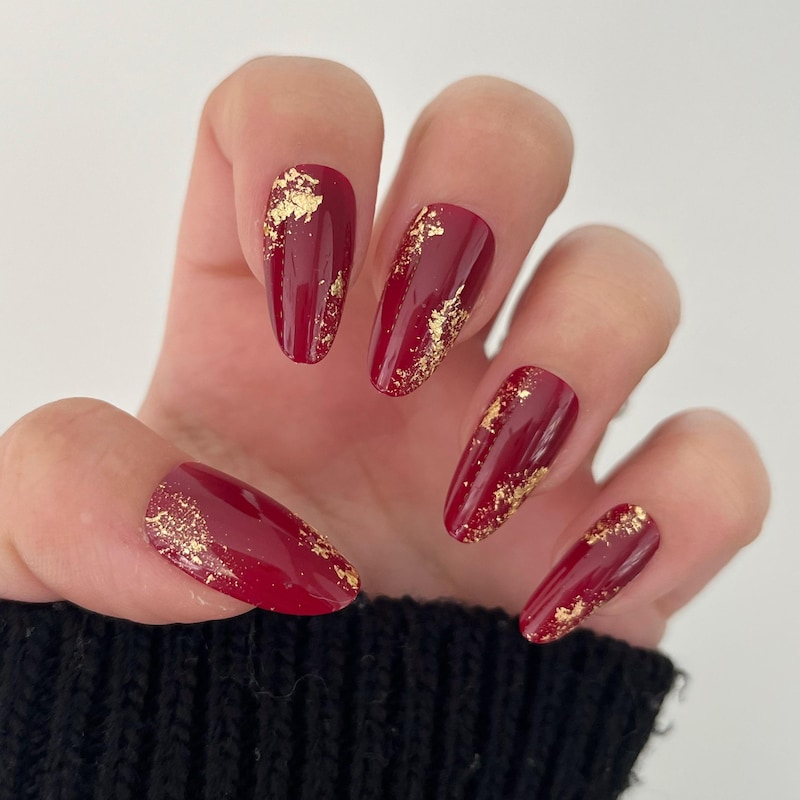 Red False Nails - Etsy