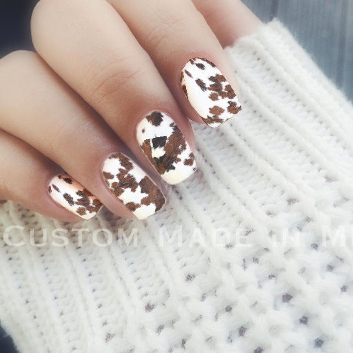 Cow Hide Nail Cover Cow Hide Nails Cow Nails Western Nails | Etsy