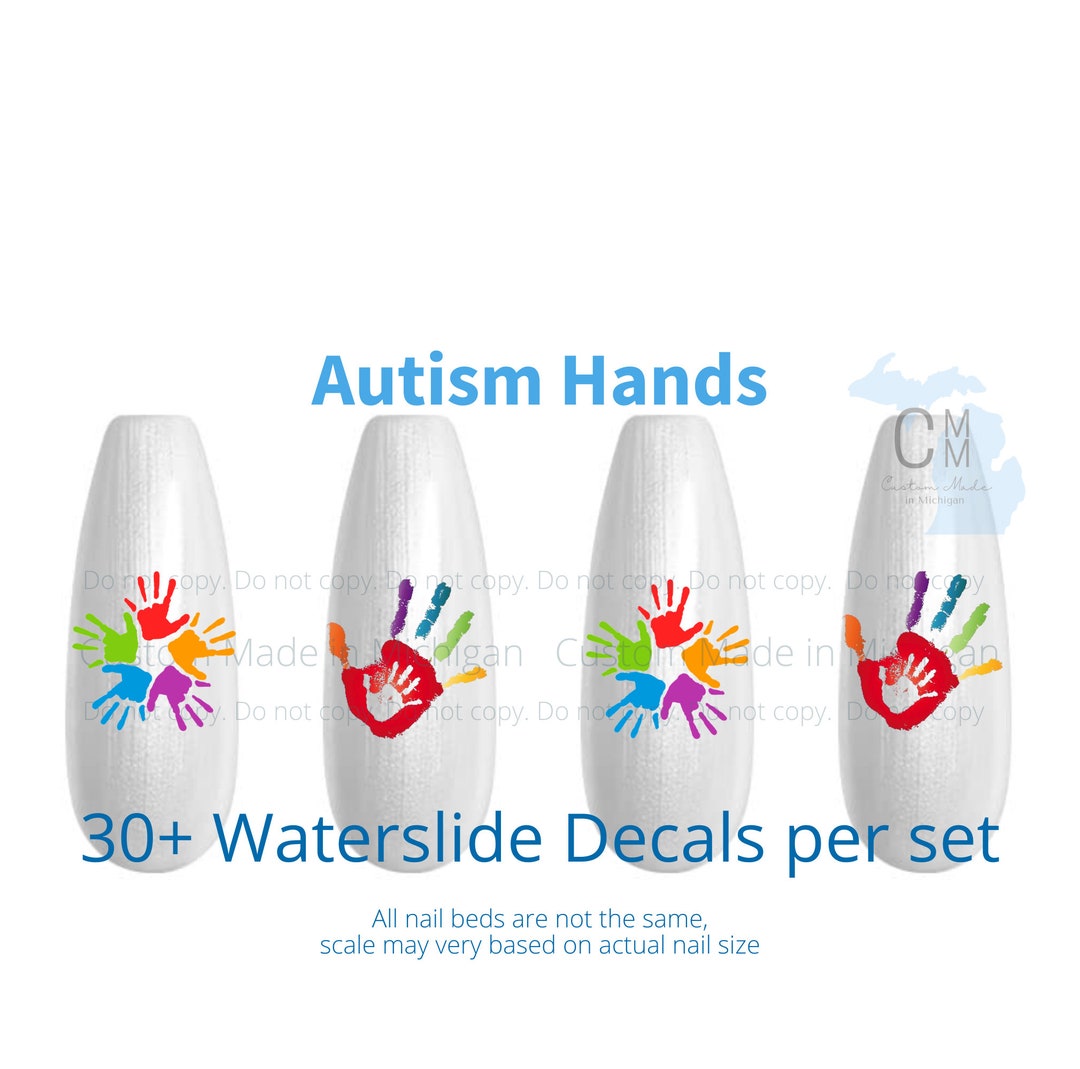 Autism Awareness Nail Art, Autism Nail Decal, Autism Awareness Puzzle ...