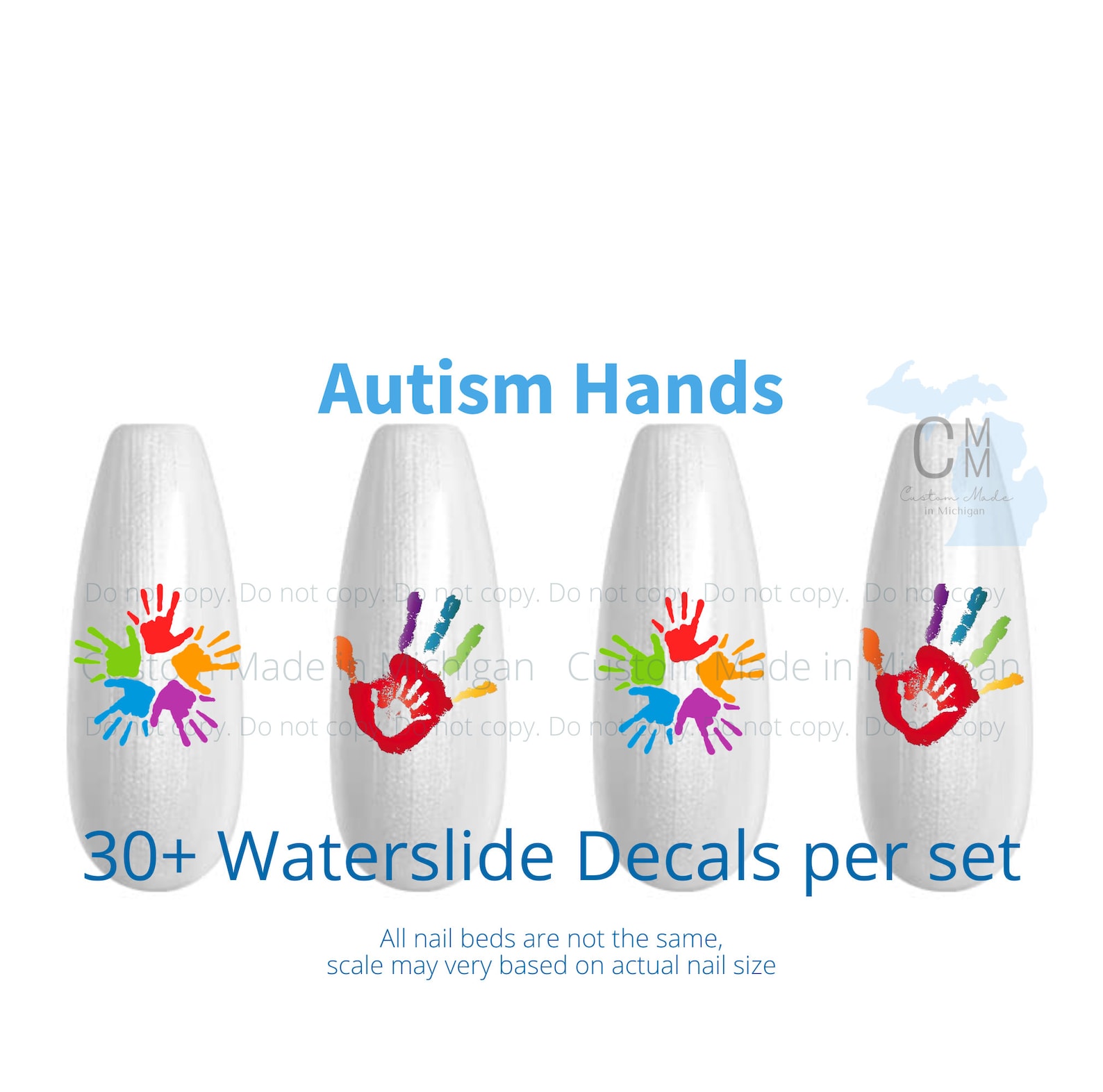 Autism Awareness Nail Art Autism Nail Decal Autism Awareness - Etsy