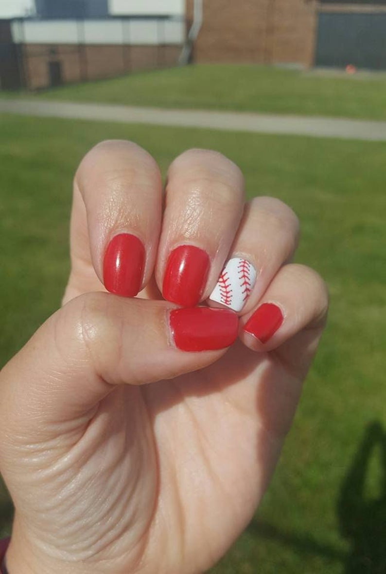 Baseball Nail Art Baseball Nail Decals Baseball Mom Nails - Etsy