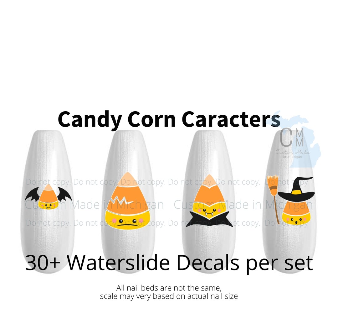 Candy Corn Characters for Your Halloween Nail Art, Halloween Manicure ...