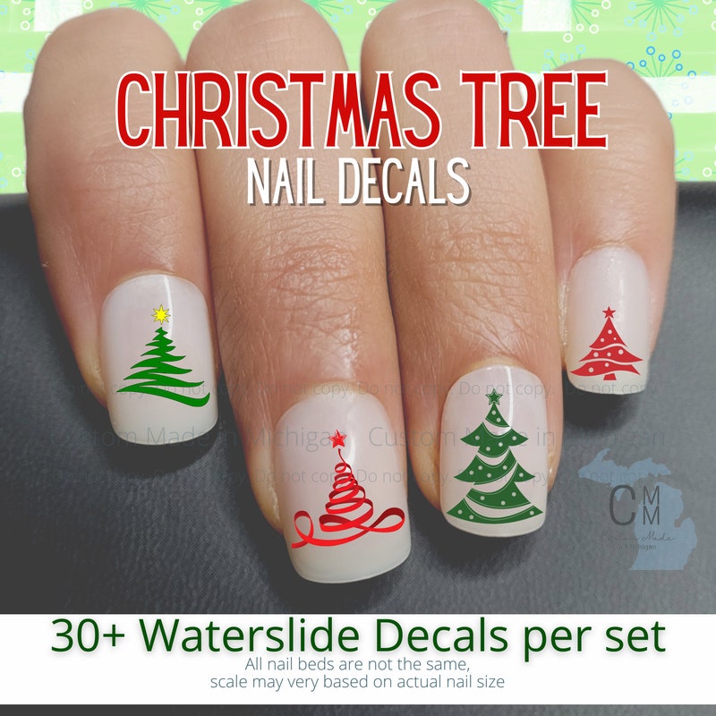 Christmas Nail Stickers - Etsy
