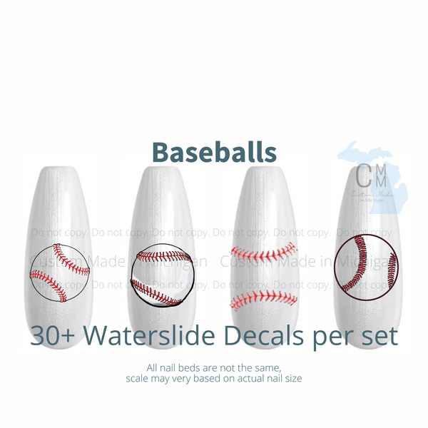 Baseball Nails - Etsy