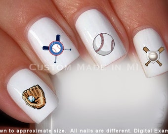 Baseball Nail Decals | Etsy