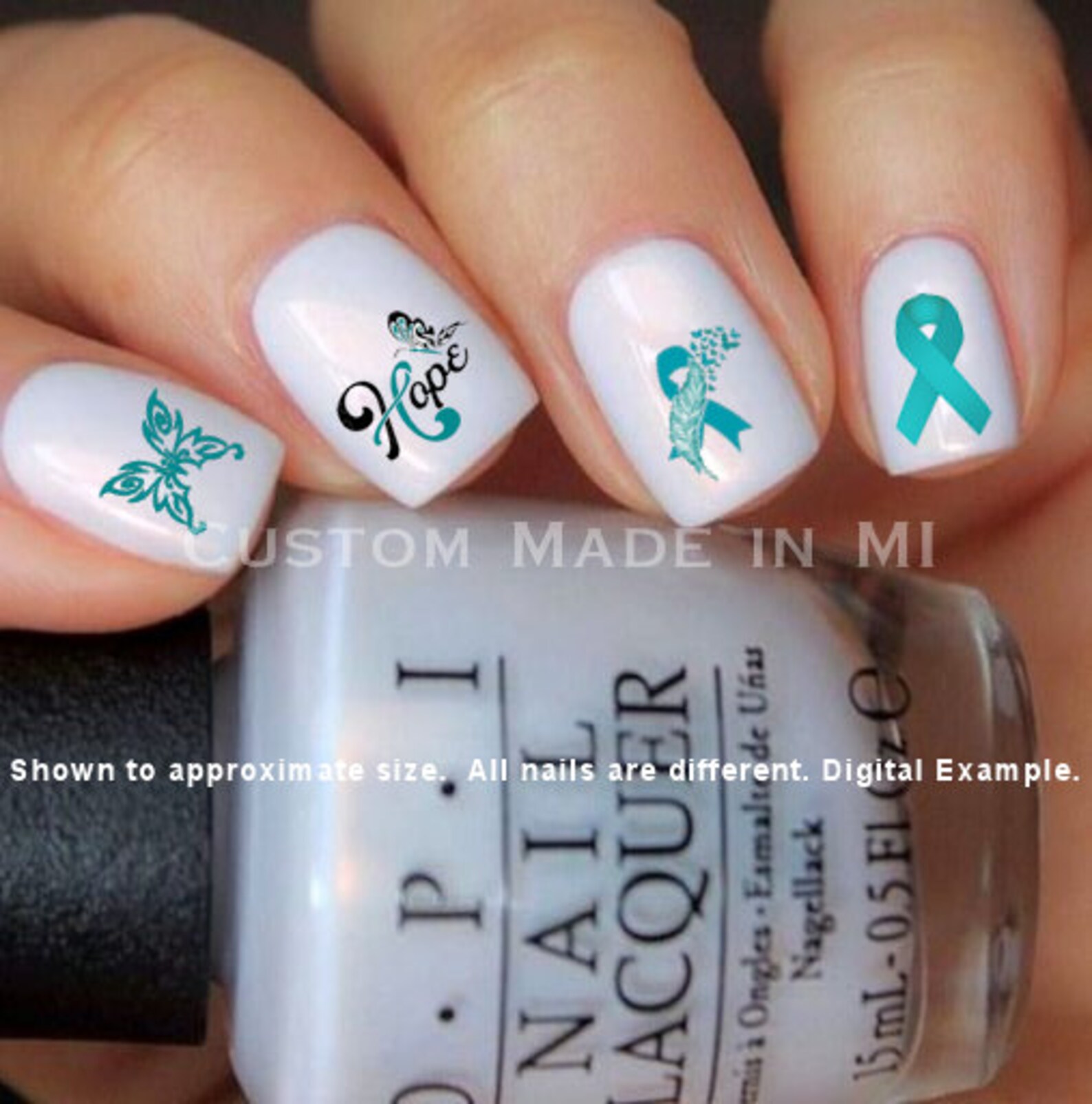 Ovarian Cancer Nail Art Cervical Cancer Ribbons for nails | Etsy
