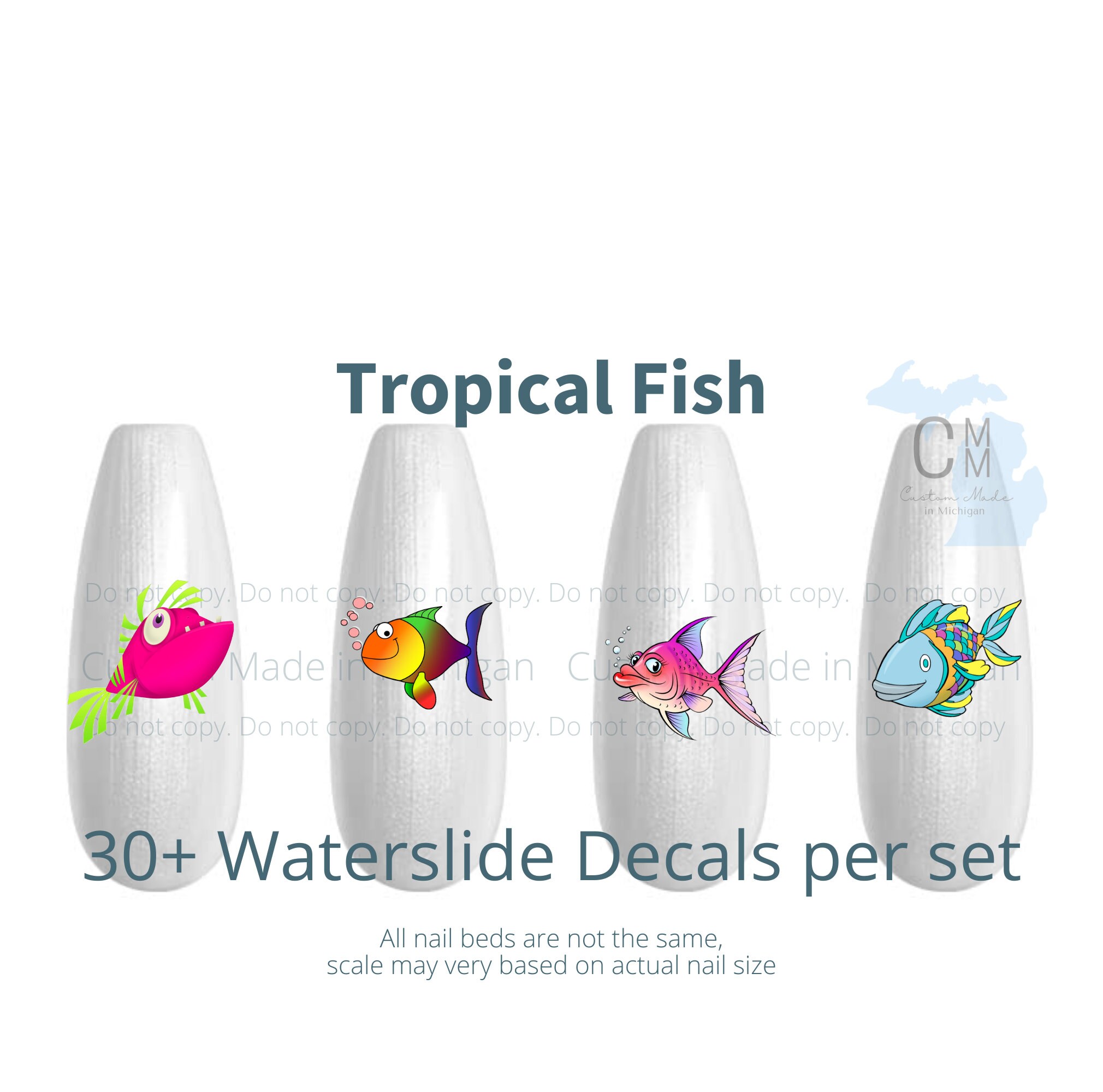 Tropical Fish Nail Art