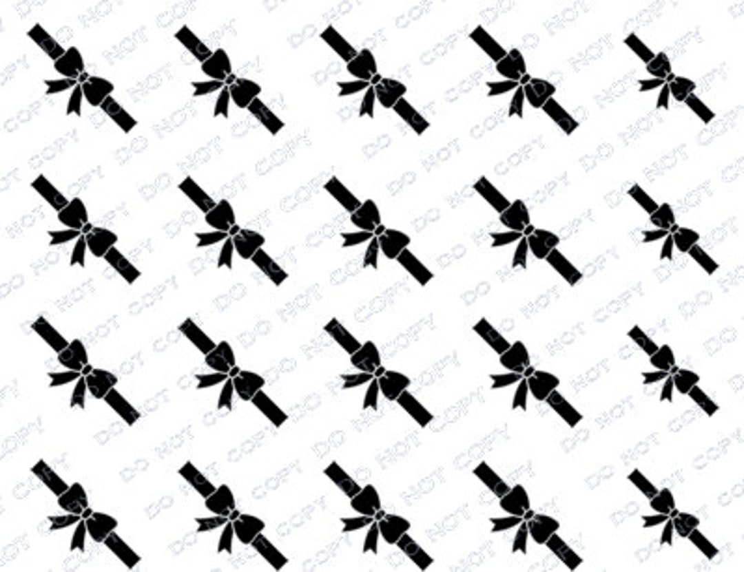 Black Bow Nail Decals Featuring Black Ribbon Nail Art, Holiday Nail Art ...