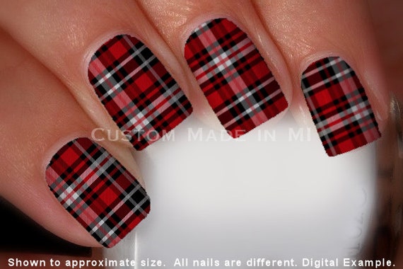 Buffalo Plaid Nail Cover Buffalo Plaid Nails Flannel Nails | Etsy